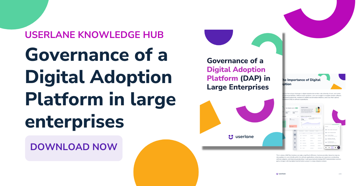 Governance of a Digital Adoption Platform in large enterprises